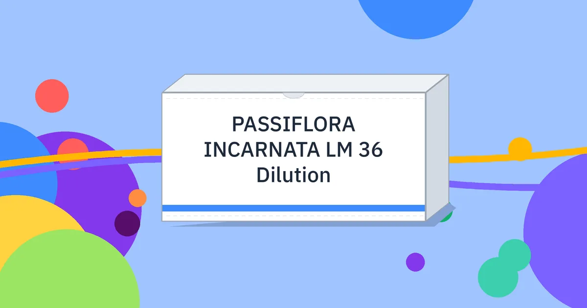 Symbolbild: Packung mit der Aufschrift PASSIFLORA INCARNATA LM 36 Dilution (PZN 12977007) – Verfügbarkeit und Bezug in Apotheken in Frankfurt am Main