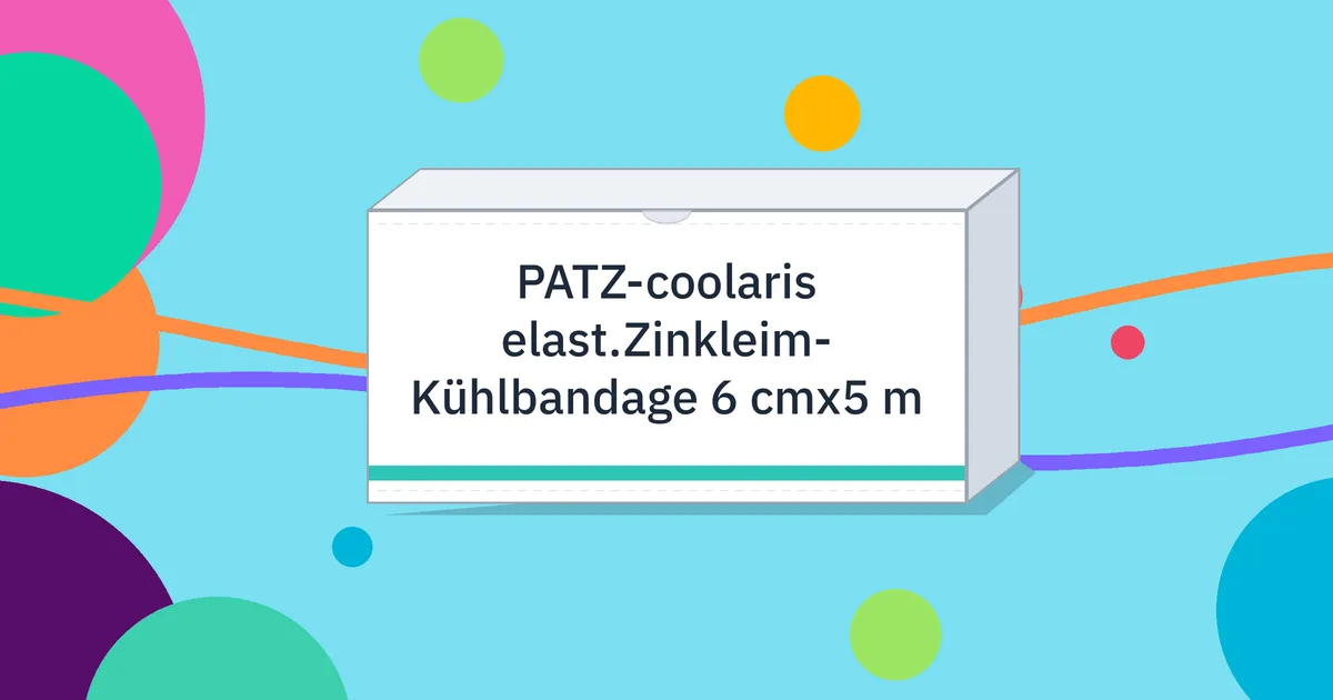 Symbolbild: Packung mit der Aufschrift PATZ-coolaris elast.Zinkleim-Kühlbandage 6 cmx5 m (PZN 08929126) – Verfügbarkeit und Bezug in Apotheken in Frankfurt am Main