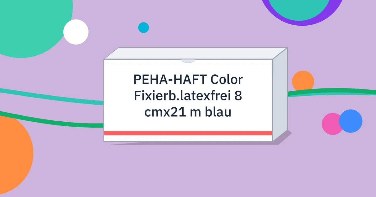 Symbolbild: Packung mit der Aufschrift PEHA-HAFT Color Fixierb.latexfrei 8 cmx21 m blau (PZN 17304862) – Verfügbarkeit und Bezug in Apotheken in Frankfurt am Main