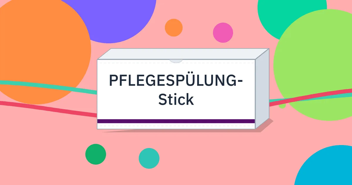 Symbolbild: Packung mit der Aufschrift PFLEGESPÜLUNG-Stick (PZN 18453104) – Verfügbarkeit und Bezug in Apotheken in Frankfurt am Main