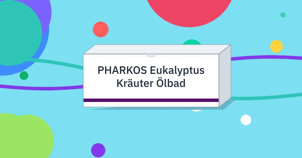 Symbolbild: Packung mit der Aufschrift PHARKOS Eukalyptus Kräuter Ölbad (PZN 01801908) – Verfügbarkeit und Bezug in Apotheken in Frankfurt am Main