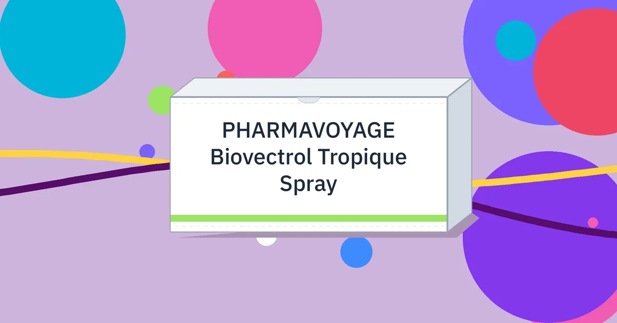 Symbolbild: Packung mit der Aufschrift PHARMAVOYAGE Biovectrol Tropique Spray (PZN 17919813) – Verfügbarkeit und Bezug in Apotheken in Frankfurt am Main