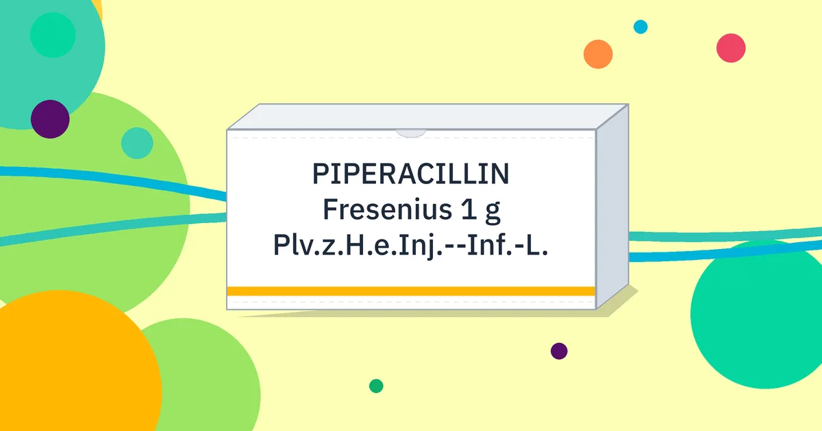 Symbolbild: Packung mit der Aufschrift PIPERACILLIN Fresenius 1 g Plv.z.H.e.Inj.--Inf.-L. (PZN 00245368) – Verfügbarkeit und Bezug in Apotheken in Frankfurt am Main