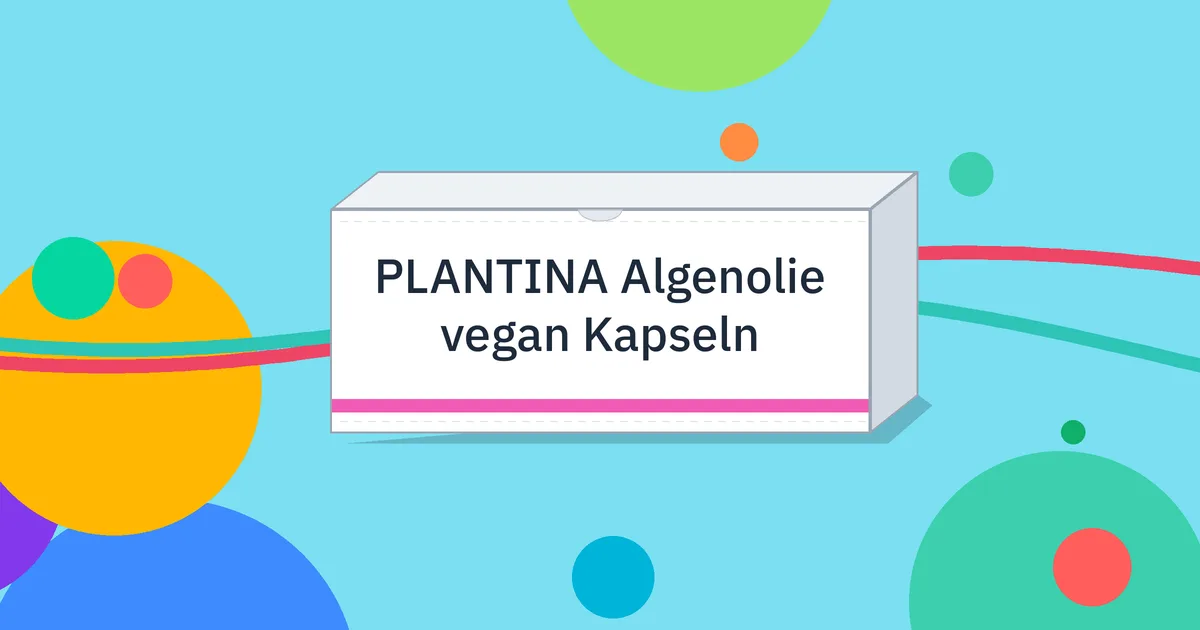 Symbolbild: Packung mit der Aufschrift PLANTINA Algenolie vegan Kapseln (PZN 17216224) – Verfügbarkeit und Bezug in Apotheken in Frankfurt am Main