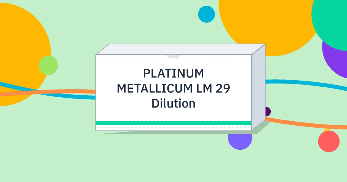 Symbolbild: Packung mit der Aufschrift PLATINUM METALLICUM LM 29 Dilution (PZN 13038553) – Verfügbarkeit und Bezug in Apotheken in Frankfurt am Main