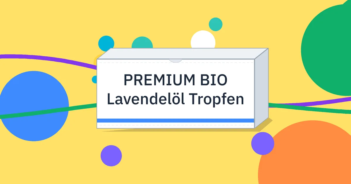 Symbolbild: Packung mit der Aufschrift PREMIUM BIO Lavendelöl Tropfen (PZN 20119045) – Verfügbarkeit und Bezug in Apotheken in Frankfurt am Main