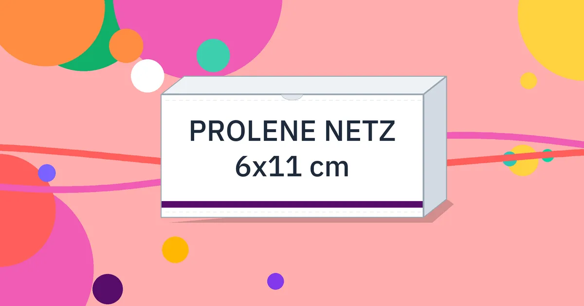 Symbolbild: Packung mit der Aufschrift PROLENE NETZ 6x11 cm (PZN 20896435) – Verfügbarkeit und Bezug in Apotheken in Frankfurt am Main