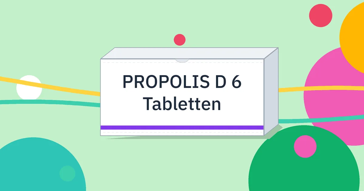 Symbolbild: Packung mit der Aufschrift PROPOLIS D 6 Tabletten (PZN 07596786) – Verfügbarkeit und Bezug in Apotheken in Frankfurt am Main