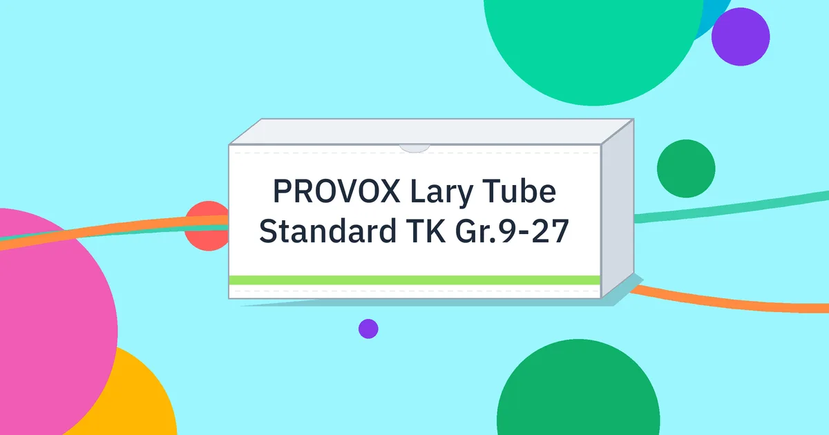 Symbolbild: Packung mit der Aufschrift PROVOX Lary Tube Standard TK Gr.9-27 (PZN 02398685) – Verfügbarkeit und Bezug in Apotheken in Frankfurt am Main