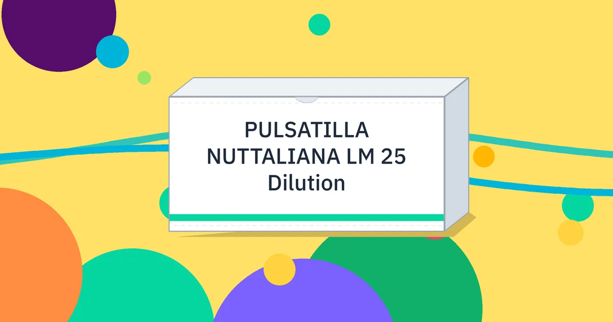Symbolbild: Packung mit der Aufschrift PULSATILLA NUTTALIANA LM 25 Dilution (PZN 13671486) – Verfügbarkeit und Bezug in Apotheken in Frankfurt am Main