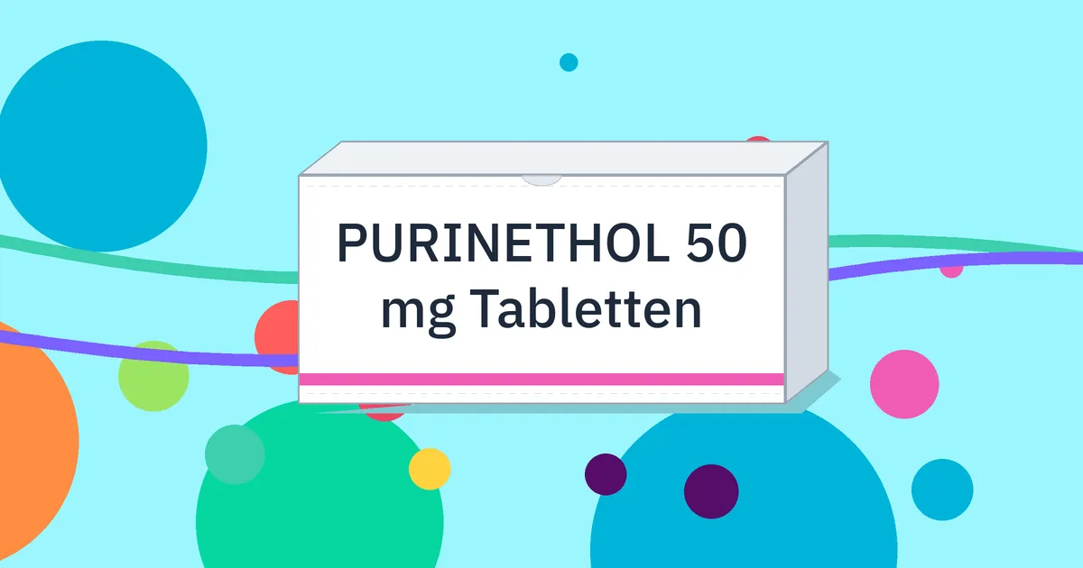 Symbolbild: Packung mit der Aufschrift PURINETHOL 50 mg Tabletten (PZN 15580807) – Verfügbarkeit und Bezug in Apotheken in Frankfurt am Main