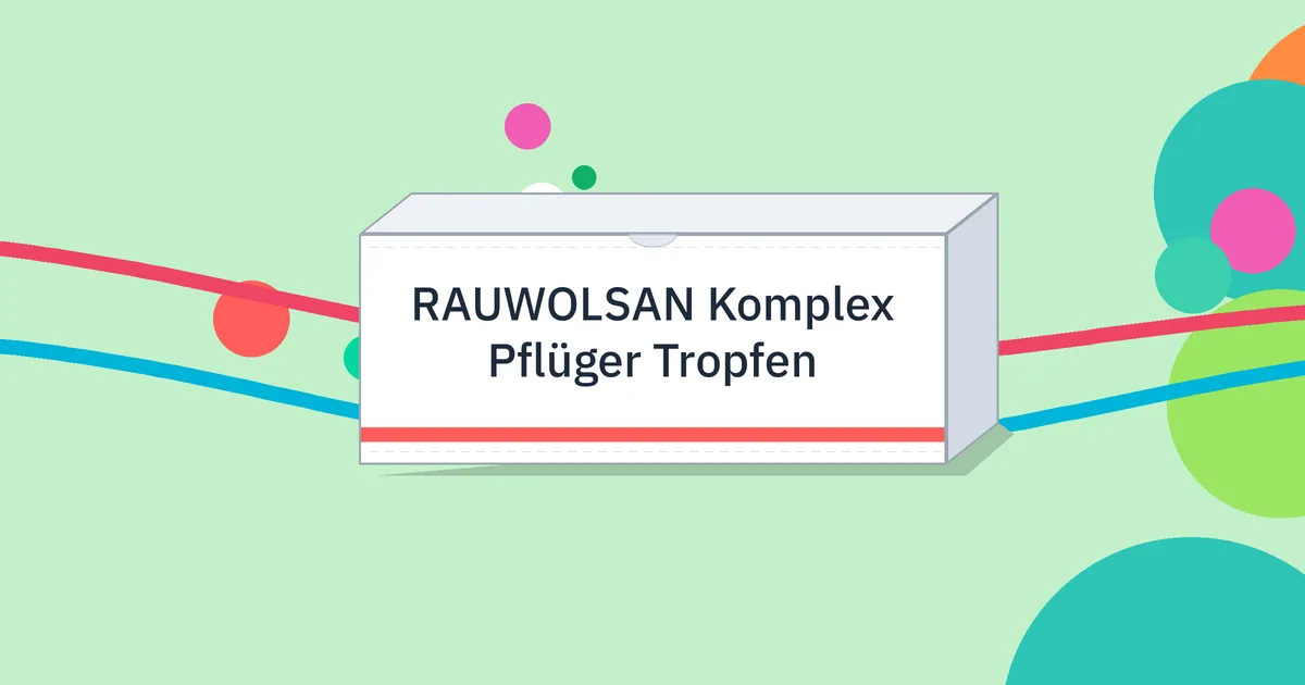 Symbolbild: Packung mit der Aufschrift RAUWOLSAN Komplex Pflüger Tropfen (PZN 05549848) – Verfügbarkeit und Bezug in Apotheken in Frankfurt am Main