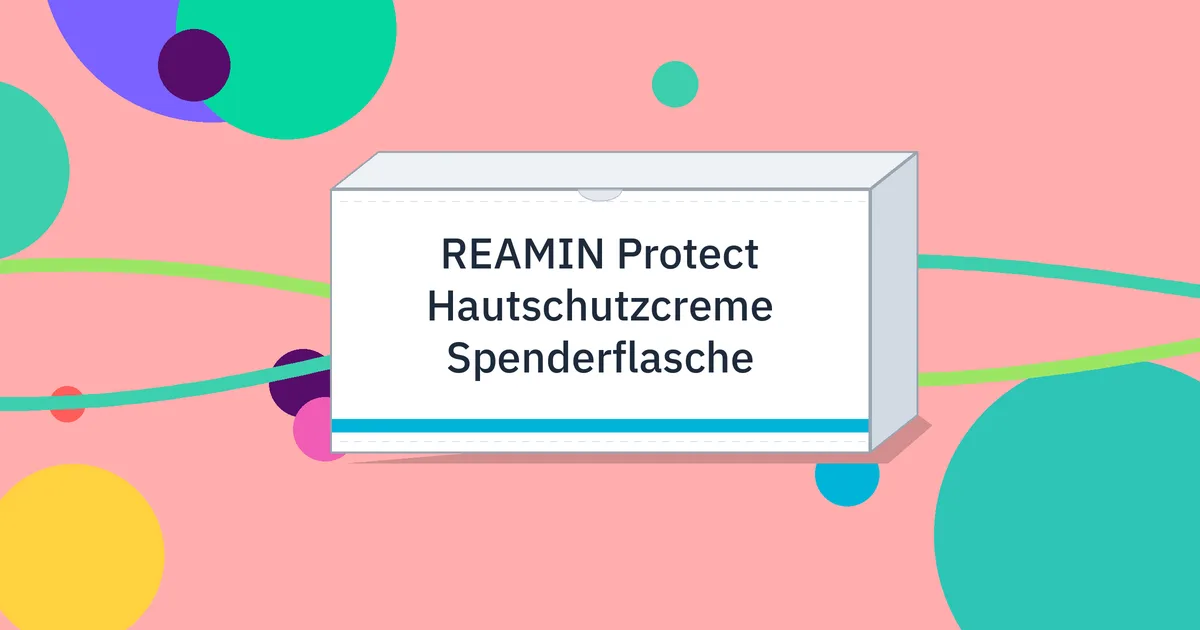 Symbolbild: Packung mit der Aufschrift REAMIN Protect Hautschutzcreme Spenderflasche (PZN 10113679) – Verfügbarkeit und Bezug in Apotheken in Frankfurt am Main
