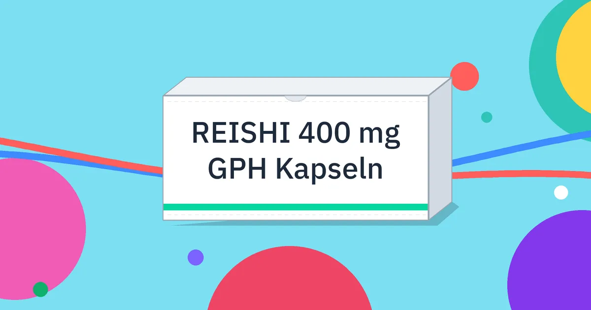 Symbolbild: Packung mit der Aufschrift REISHI 400 mg GPH Kapseln (PZN 12737349) – Verfügbarkeit und Bezug in Apotheken in Frankfurt am Main