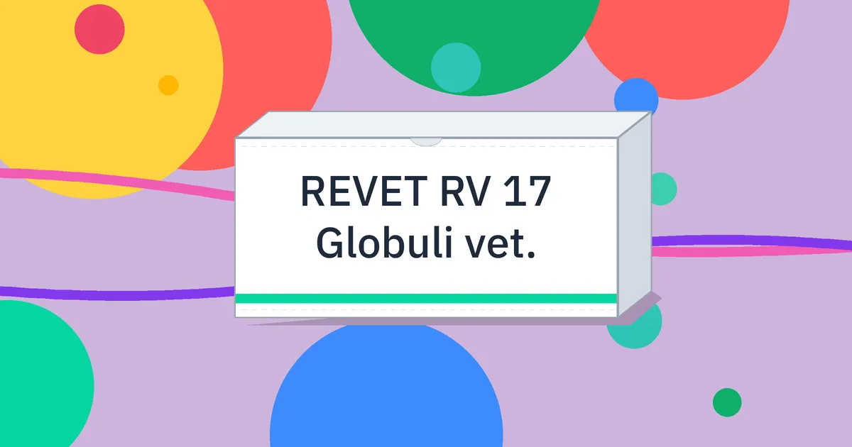 Symbolbild: Packung mit der Aufschrift REVET RV 17 Globuli vet. (PZN 08762614) – Verfügbarkeit und Bezug in Apotheken in Frankfurt am Main