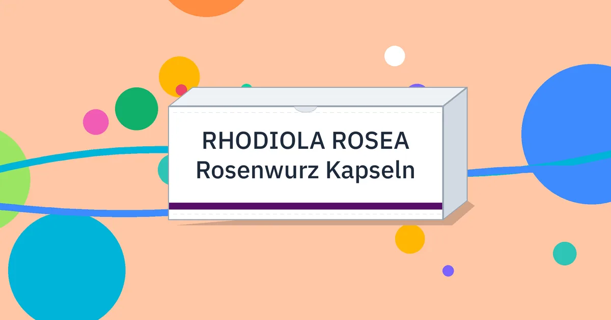 Symbolbild: Packung mit der Aufschrift RHODIOLA ROSEA Rosenwurz Kapseln (PZN 16044407) – Verfügbarkeit und Bezug in Apotheken in Frankfurt am Main