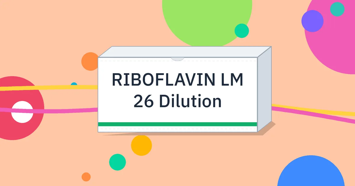 Symbolbild: Packung mit der Aufschrift RIBOFLAVIN LM 26 Dilution (PZN 13054598) – Verfügbarkeit und Bezug in Apotheken in Frankfurt am Main