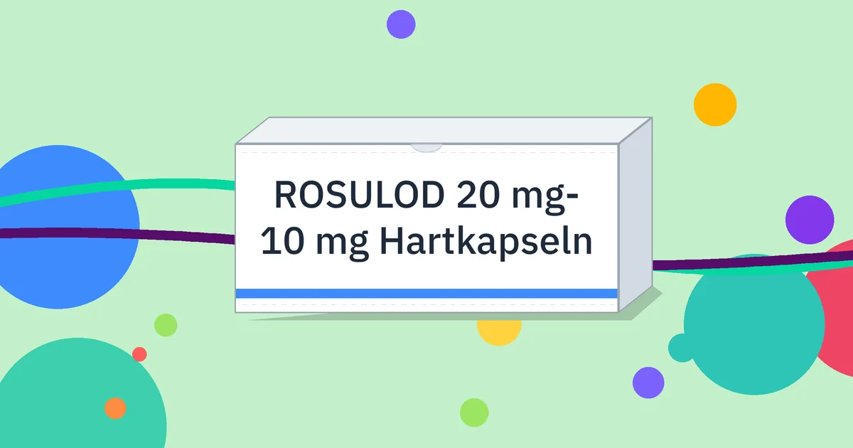 Symbolbild: Packung mit der Aufschrift ROSULOD 20 mg-10 mg Hartkapseln (PZN 15228039) – Verfügbarkeit und Bezug in Apotheken in Frankfurt am Main