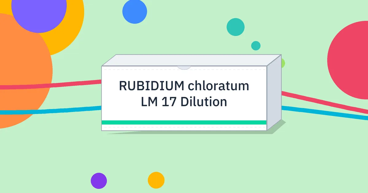 Symbolbild: Packung mit der Aufschrift RUBIDIUM chloratum LM 17 Dilution (PZN 13171909) – Verfügbarkeit und Bezug in Apotheken in Frankfurt am Main