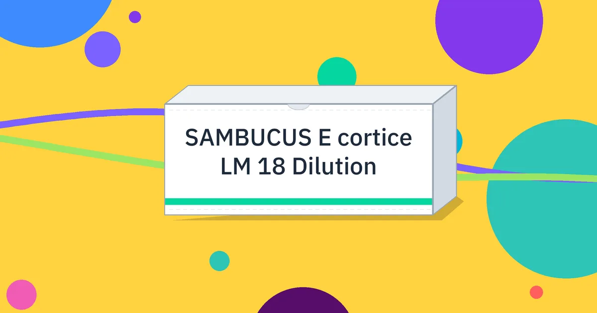 Symbolbild: Packung mit der Aufschrift SAMBUCUS E cortice LM 18 Dilution (PZN 13180038) – Verfügbarkeit und Bezug in Apotheken in Frankfurt am Main