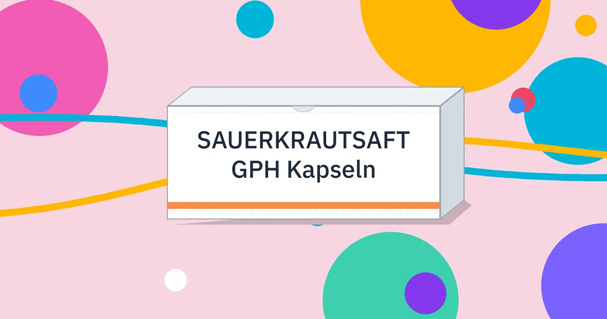 Symbolbild: Packung mit der Aufschrift SAUERKRAUTSAFT GPH Kapseln (PZN 01639388) – Verfügbarkeit und Bezug in Apotheken in Frankfurt am Main
