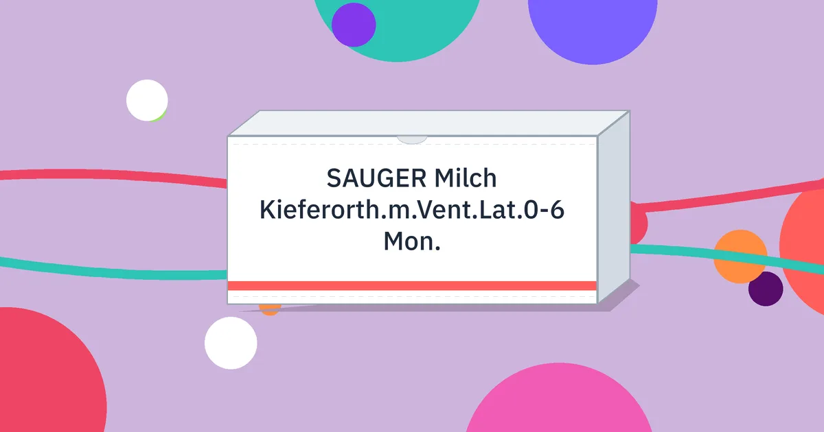 Symbolbild: Packung mit der Aufschrift SAUGER Milch Kieferorth.m.Vent.Lat.0-6 Mon. (PZN 00225006) – Verfügbarkeit und Bezug in Apotheken in Frankfurt am Main