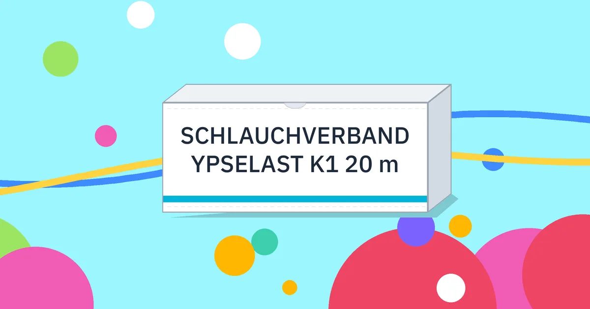 Symbolbild: Packung mit der Aufschrift SCHLAUCHVERBAND YPSELAST K1 20 m (PZN 06734358) – Verfügbarkeit und Bezug in Apotheken in Frankfurt am Main