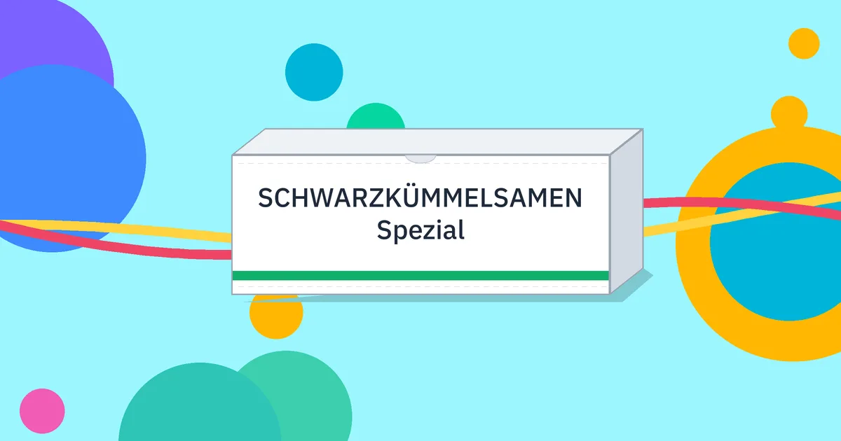 Symbolbild: Packung mit der Aufschrift SCHWARZKÜMMELSAMEN Spezial (PZN 01473976) – Verfügbarkeit und Bezug in Apotheken in Frankfurt am Main