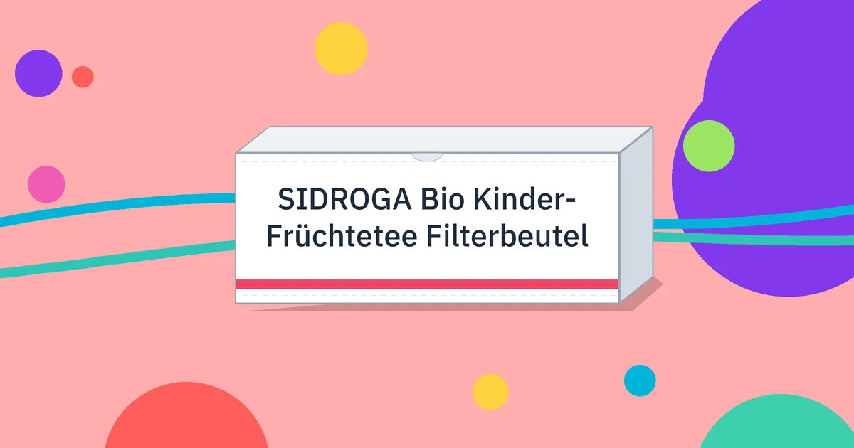Symbolbild: Packung mit der Aufschrift SIDROGA Bio Kinder-Früchtetee Filterbeutel (PZN 00953941) – Verfügbarkeit und Bezug in Apotheken in Frankfurt am Main