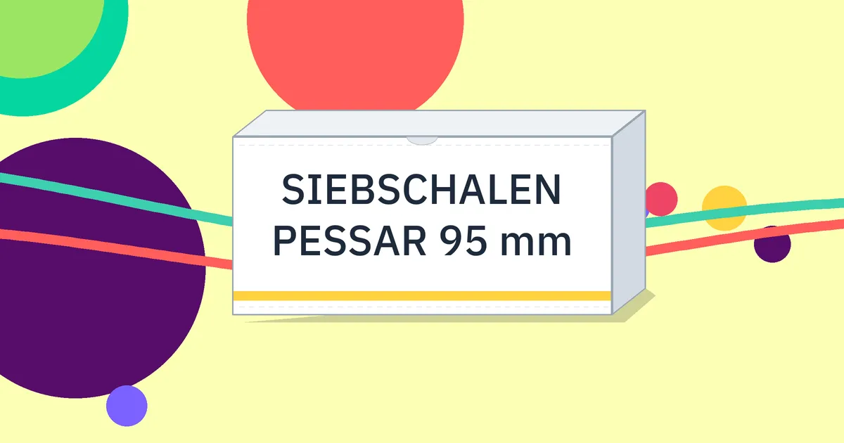 Symbolbild: Packung mit der Aufschrift SIEBSCHALEN PESSAR 95 mm (PZN 07326785) – Verfügbarkeit und Bezug in Apotheken in Frankfurt am Main