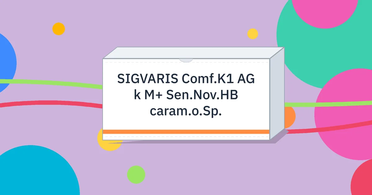 Symbolbild: Packung mit der Aufschrift SIGVARIS Comf.K1 AG k M+ Sen.Nov.HB caram.o.Sp. (PZN 17101515) – Verfügbarkeit und Bezug in Apotheken in Frankfurt am Main