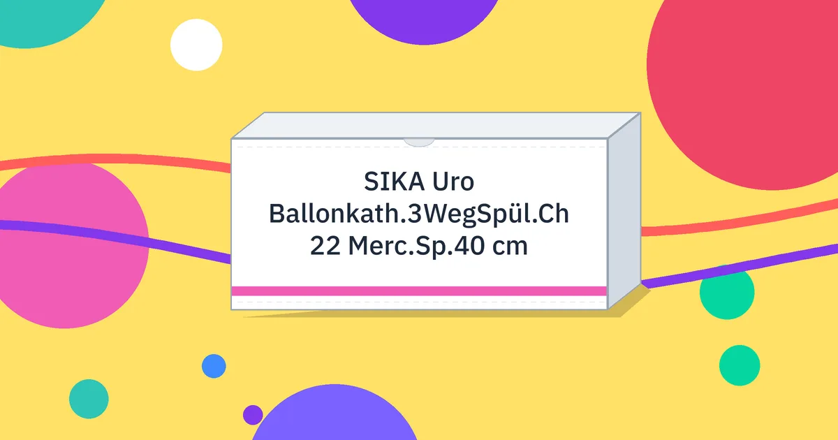 Symbolbild: Packung mit der Aufschrift SIKA Uro Ballonkath.3WegSpül.Ch 22 Merc.Sp.40 cm (PZN 03407541) – Verfügbarkeit und Bezug in Apotheken in Frankfurt am Main