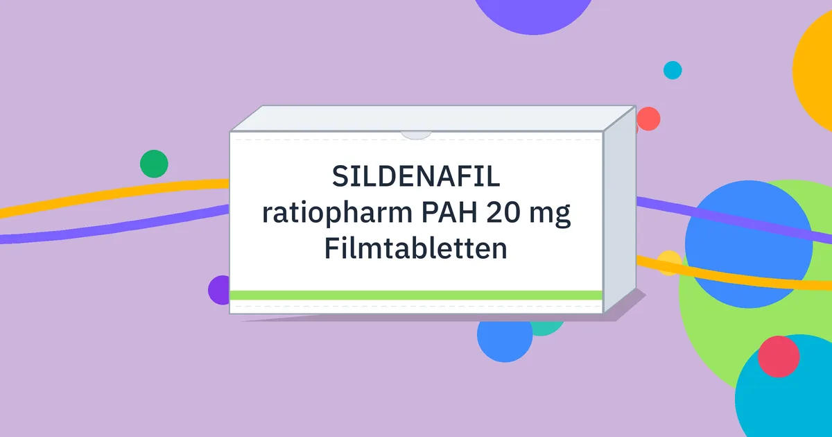 Symbolbild: Packung mit der Aufschrift SILDENAFIL ratiopharm PAH 20 mg Filmtabletten (PZN 18831411) – Verfügbarkeit und Bezug in Apotheken in Frankfurt am Main