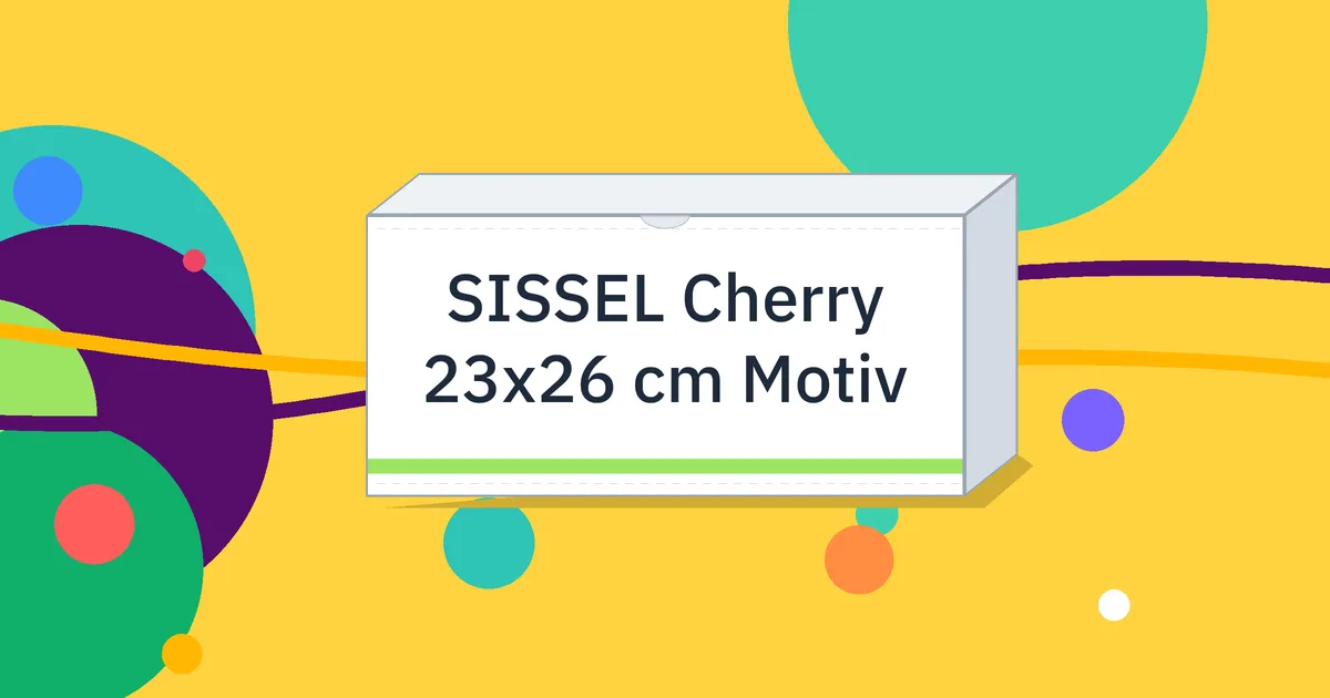 Symbolbild: Packung mit der Aufschrift SISSEL Cherry 23x26 cm Motiv (PZN 01051442) – Verfügbarkeit und Bezug in Apotheken in Frankfurt am Main