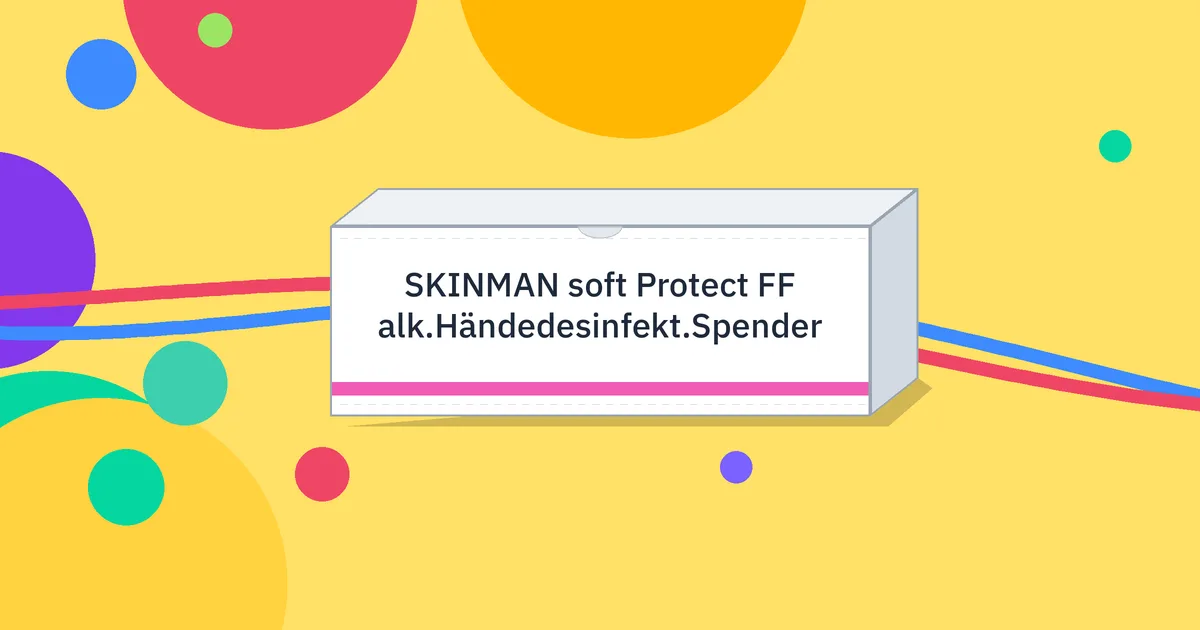 Symbolbild: Packung mit der Aufschrift SKINMAN soft Protect FF alk.Händedesinfekt.Spender (PZN 16768022) – Verfügbarkeit und Bezug in Apotheken in Frankfurt am Main