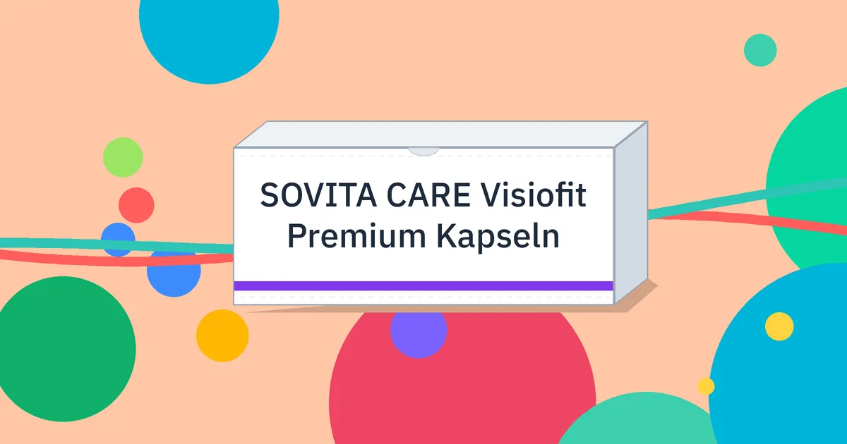Symbolbild: Packung mit der Aufschrift SOVITA CARE Visiofit Premium Kapseln (PZN 10065331) – Verfügbarkeit und Bezug in Apotheken in Frankfurt am Main