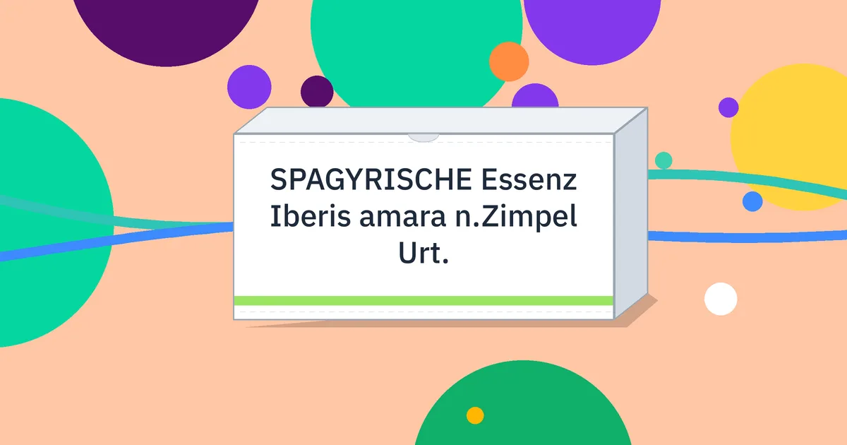 Symbolbild: Packung mit der Aufschrift SPAGYRISCHE Essenz Iberis amara n.Zimpel Urt. (PZN 10553148) – Verfügbarkeit und Bezug in Apotheken in Frankfurt am Main