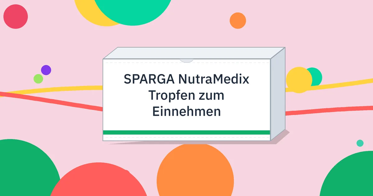 Symbolbild: Packung mit der Aufschrift SPARGA NutraMedix Tropfen zum Einnehmen (PZN 18040313) – Verfügbarkeit und Bezug in Apotheken in Frankfurt am Main