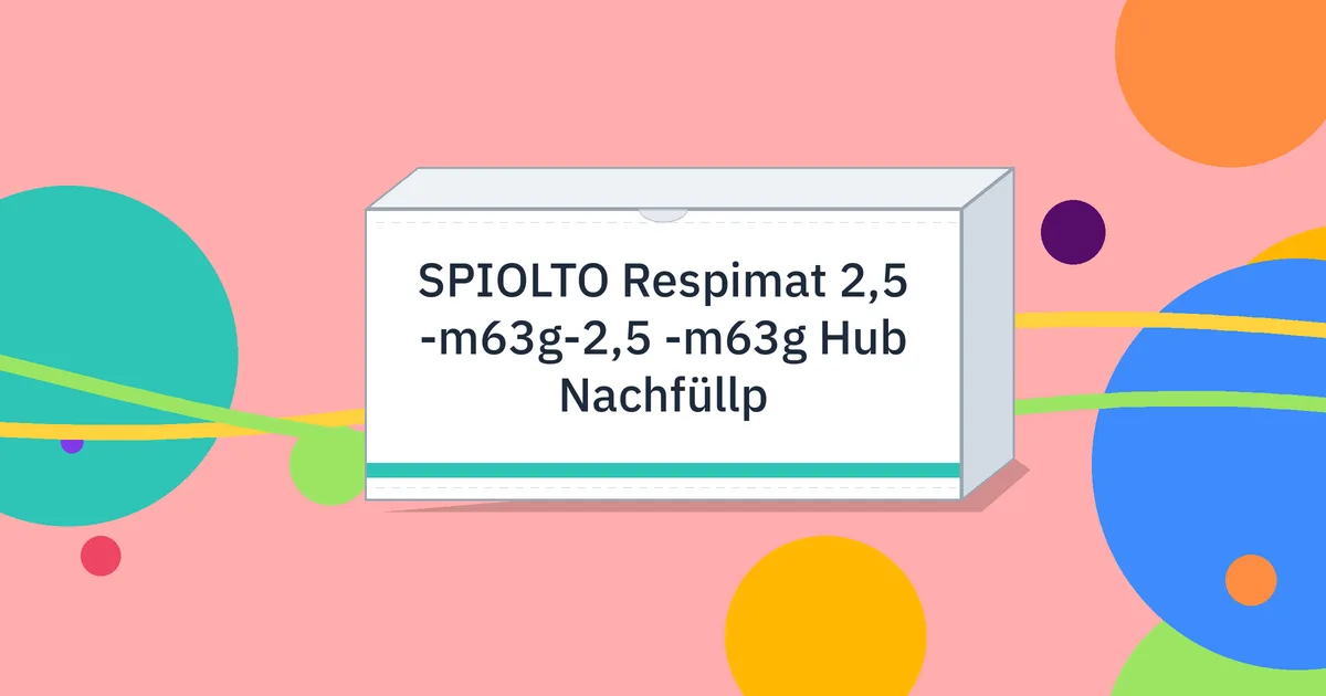Symbolbild: Packung mit der Aufschrift SPIOLTO Respimat 2,5 -m63g-2,5 -m63g Hub Nachfüllp (PZN 17903019) – Verfügbarkeit und Bezug in Apotheken in Frankfurt am Main