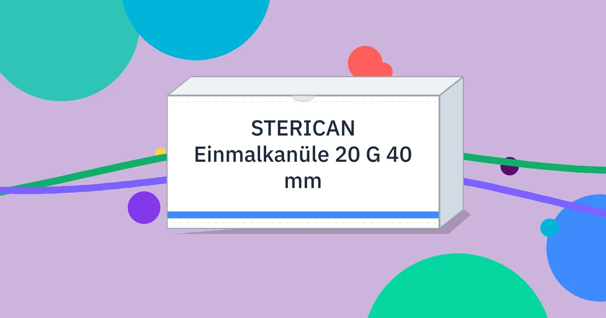 Symbolbild: Packung mit der Aufschrift STERICAN Einmalkanüle 20 G 40 mm (PZN 18746591) – Verfügbarkeit und Bezug in Apotheken in Frankfurt am Main