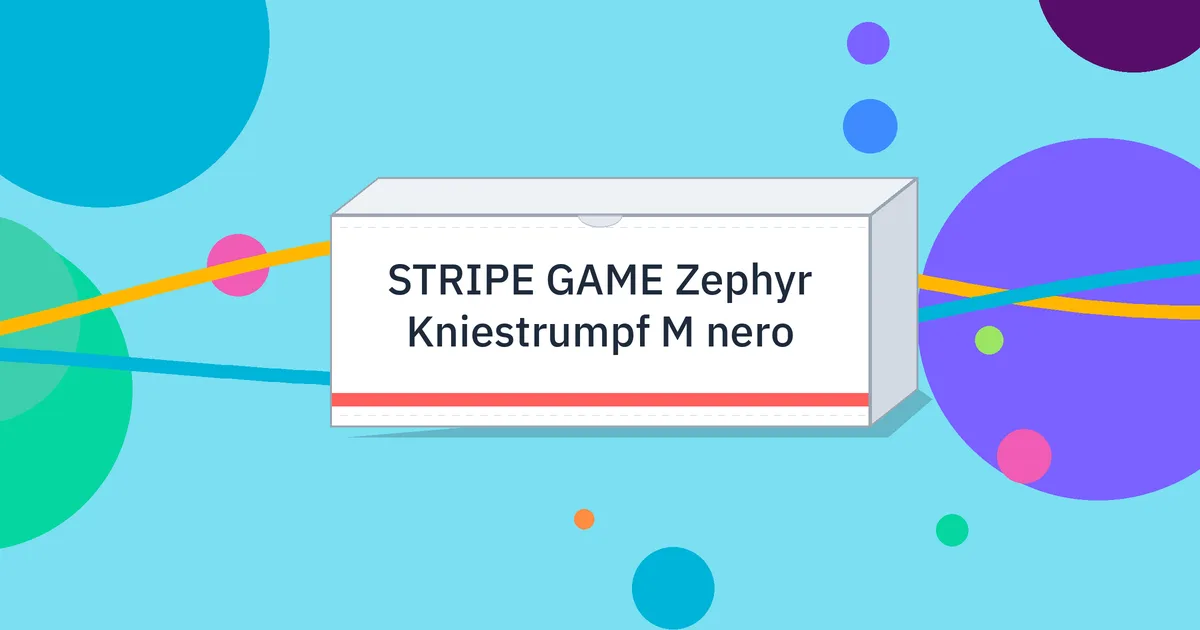 Symbolbild: Packung mit der Aufschrift STRIPE GAME Zephyr Kniestrumpf M nero (PZN 20719578) – Verfügbarkeit und Bezug in Apotheken in Frankfurt am Main