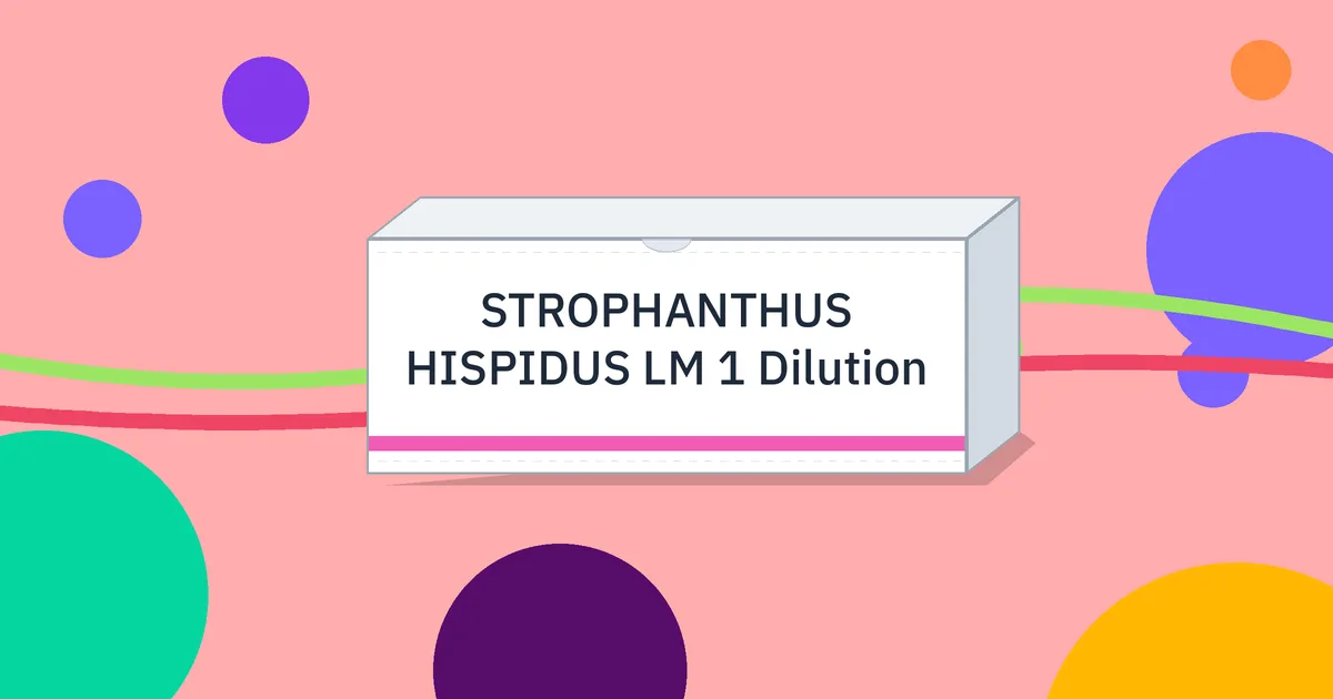 Symbolbild: Packung mit der Aufschrift STROPHANTHUS HISPIDUS LM 1 Dilution (PZN 13205198) – Verfügbarkeit und Bezug in Apotheken in Frankfurt am Main