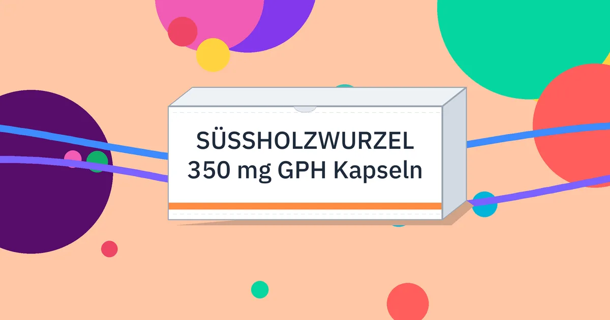 Symbolbild: Packung mit der Aufschrift SÜSSHOLZWURZEL 350 mg GPH Kapseln (PZN 05530547) – Verfügbarkeit und Bezug in Apotheken in Frankfurt am Main