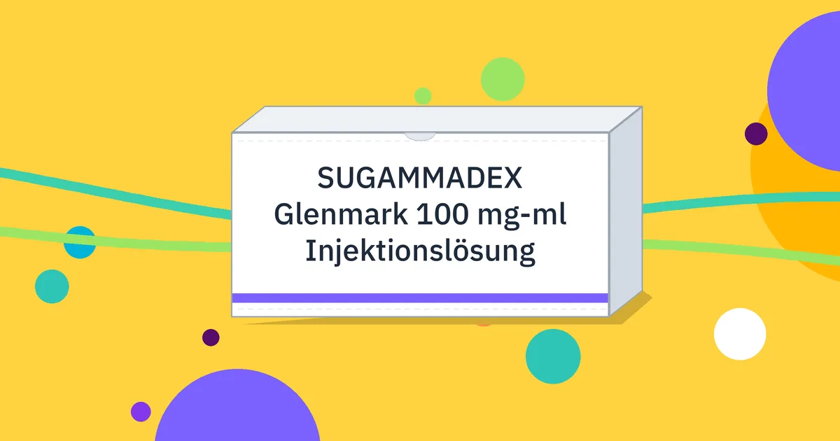 Symbolbild: Packung mit der Aufschrift SUGAMMADEX Glenmark 100 mg-ml Injektionslösung (PZN 18789407) – Verfügbarkeit und Bezug in Apotheken in Frankfurt am Main