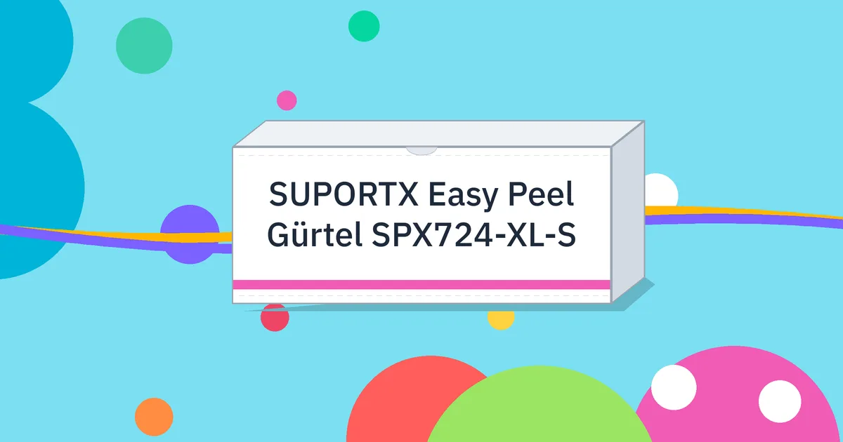 Symbolbild: Packung mit der Aufschrift SUPORTX Easy Peel Gürtel SPX724-XL-S (PZN 09386685) – Verfügbarkeit und Bezug in Apotheken in Frankfurt am Main