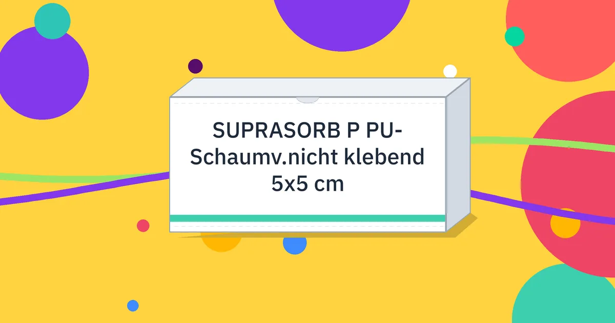 Symbolbild: Packung mit der Aufschrift SUPRASORB P PU-Schaumv.nicht klebend 5x5 cm (PZN 13345545) – Verfügbarkeit und Bezug in Apotheken in Frankfurt am Main
