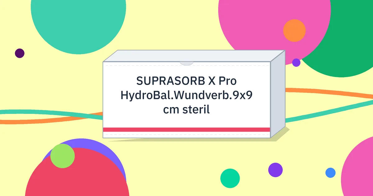 Symbolbild: Packung mit der Aufschrift SUPRASORB X Pro HydroBal.Wundverb.9x9 cm steril (PZN 20846561) – Verfügbarkeit und Bezug in Apotheken in Frankfurt am Main