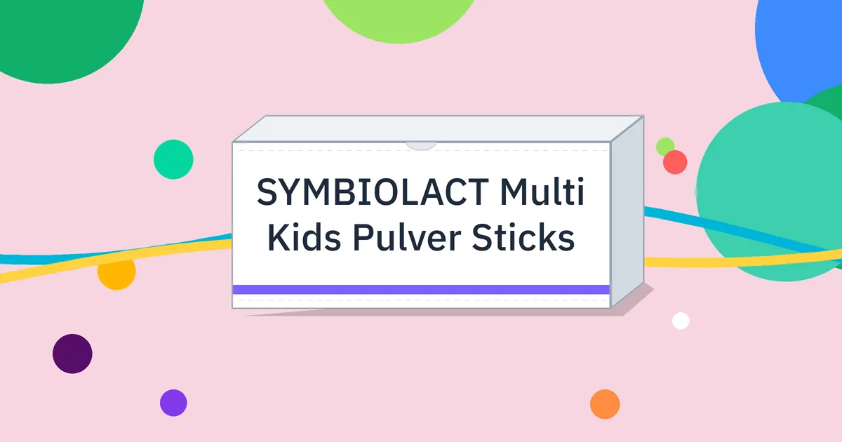 Symbolbild: Packung mit der Aufschrift SYMBIOLACT Multi Kids Pulver Sticks (PZN 19979015) – Verfügbarkeit und Bezug in Apotheken in Frankfurt am Main