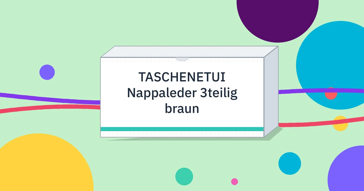 Symbolbild: Packung mit der Aufschrift TASCHENETUI Nappaleder 3teilig braun (PZN 18106986) – Verfügbarkeit und Bezug in Apotheken in Frankfurt am Main
