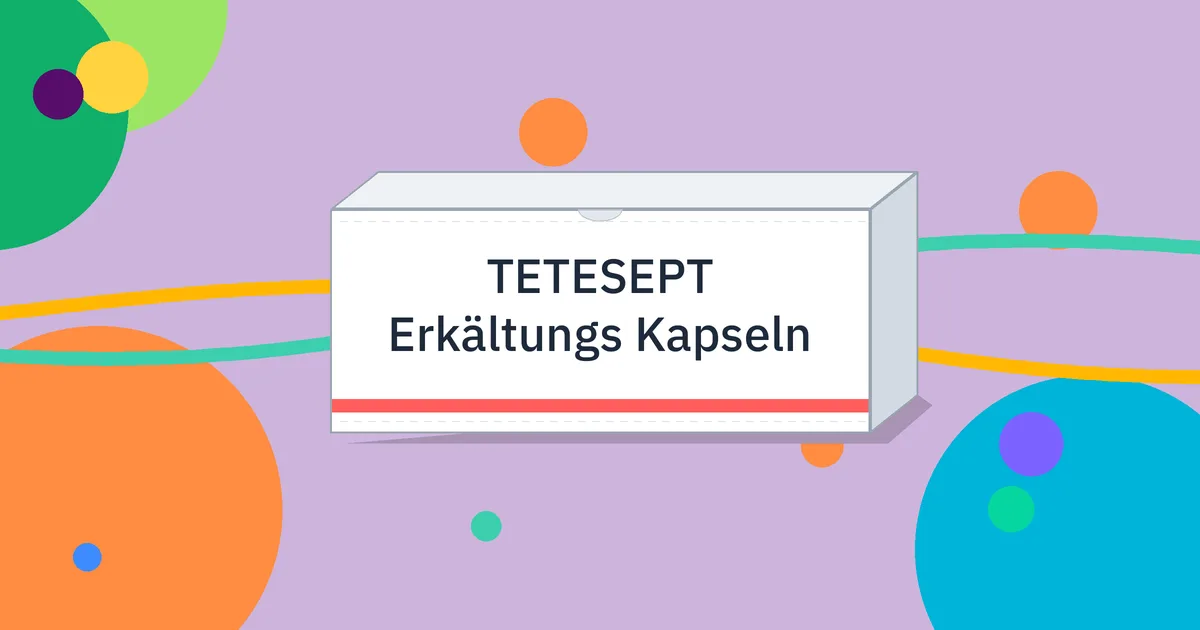 Symbolbild: Packung mit der Aufschrift TETESEPT Erkältungs Kapseln (PZN 06179595) – Verfügbarkeit und Bezug in Apotheken in Frankfurt am Main
